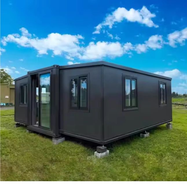 Midnight. Prefab Tiny Home: Portable, Modular House Featuring a Bathroom and Kitchen